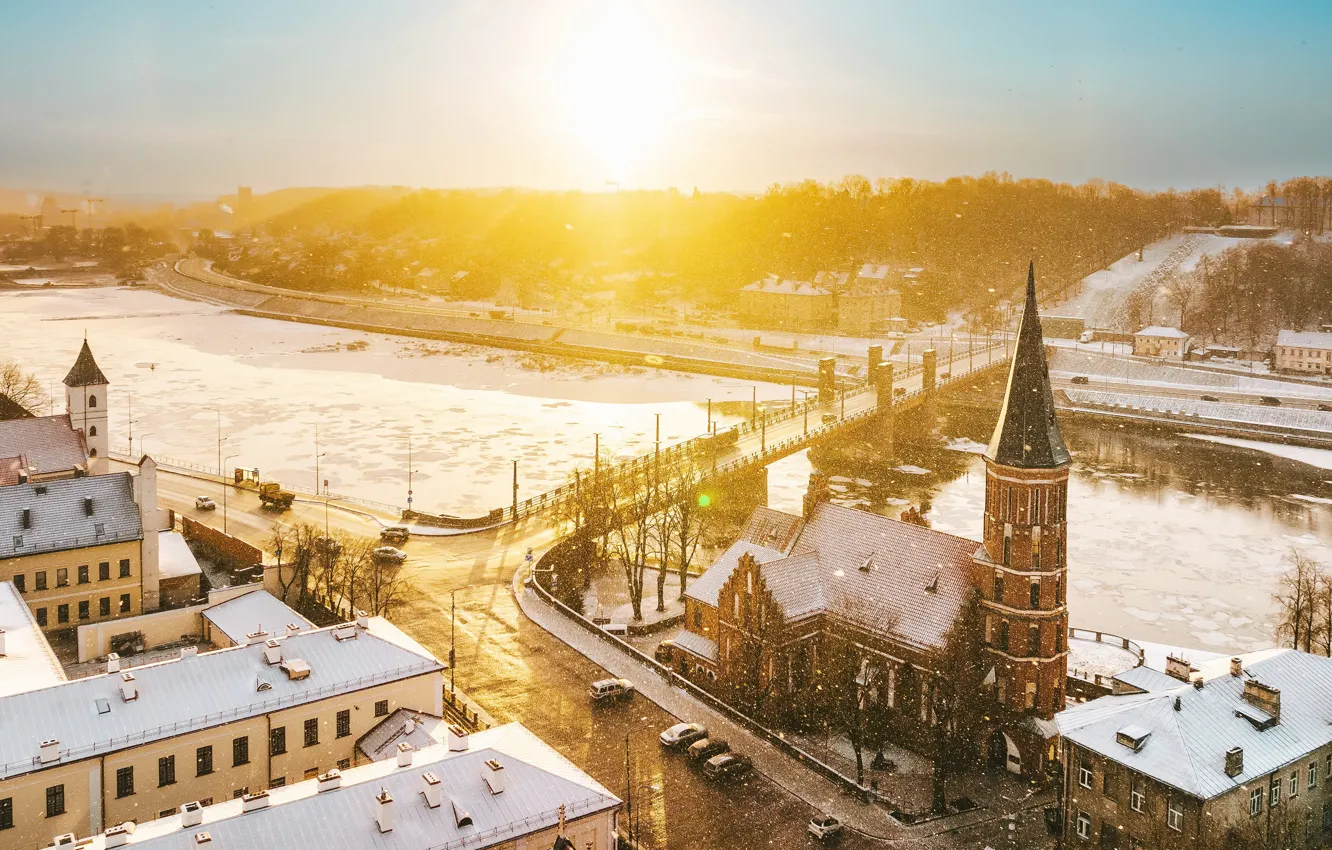 Wallpaper Lithuania, Kaunas, winter images for desktop, section город ...