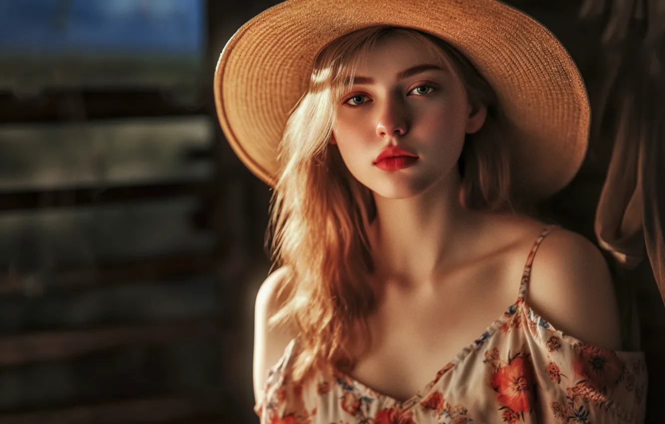 Wallpaper summer, look, girl, the sun, light, face, rendering, Board ...