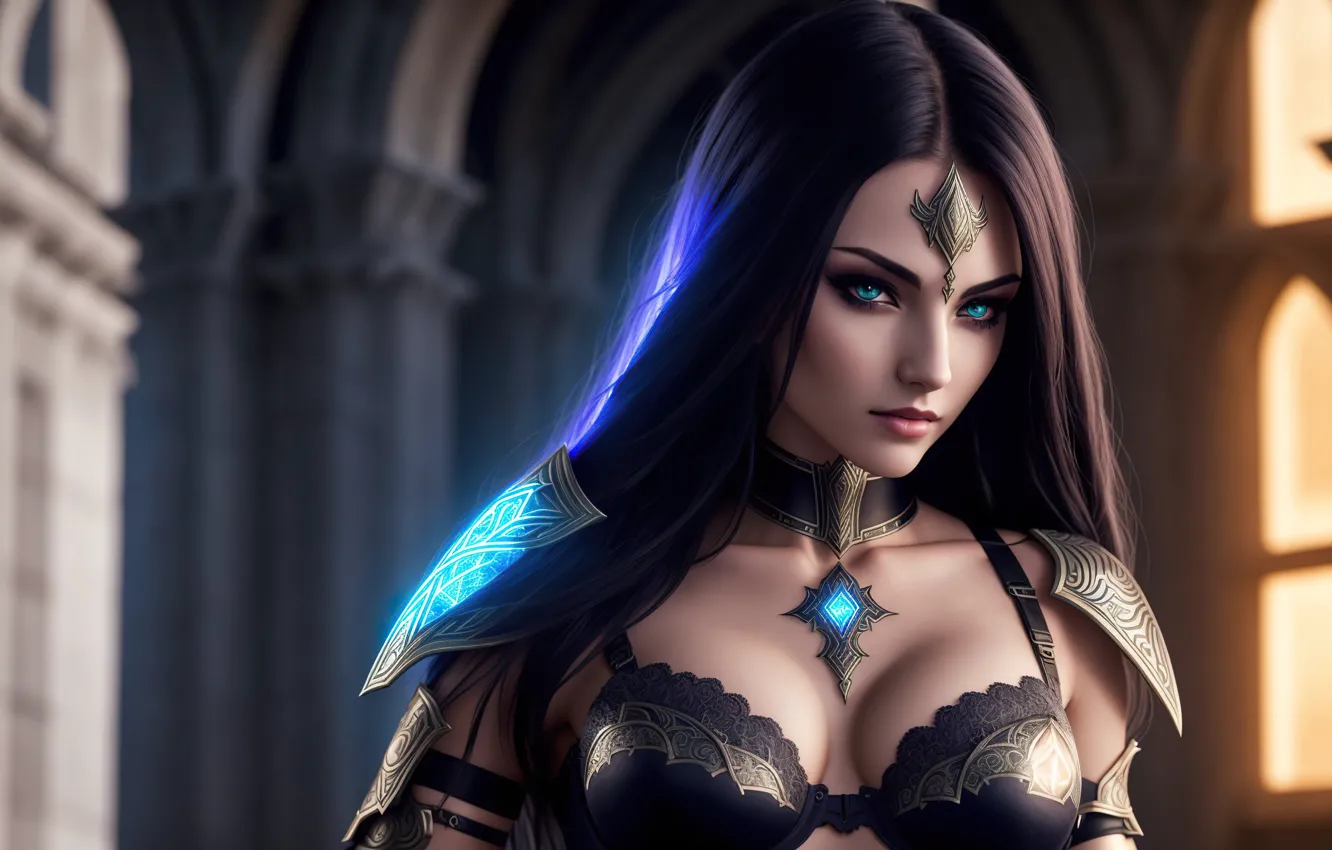 Wallpaper girl, fantasy, armor, art, Stable Diffusion, Neuronet, AI Art, original ai-artwork for ...