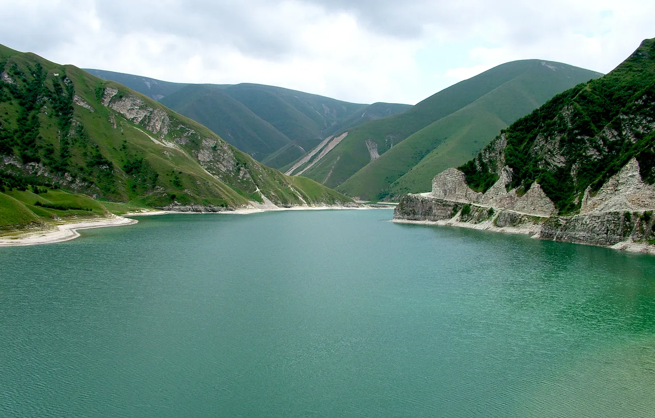 Wallpaper landscape, mountains, lake, Russia, Chechen Republic, kezenoy ...