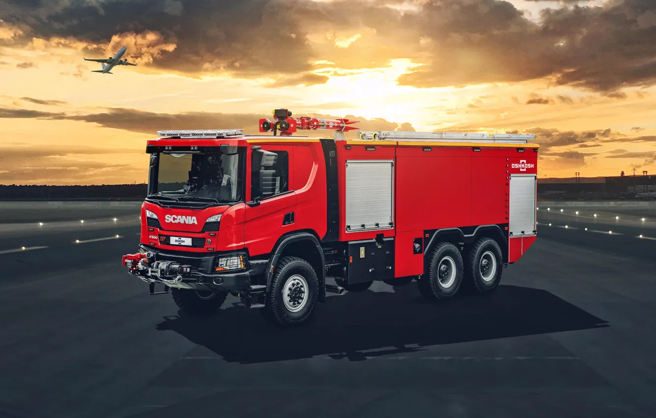 Wallpaper airport, scania, fire truck, P500, ARFF images for desktop ...