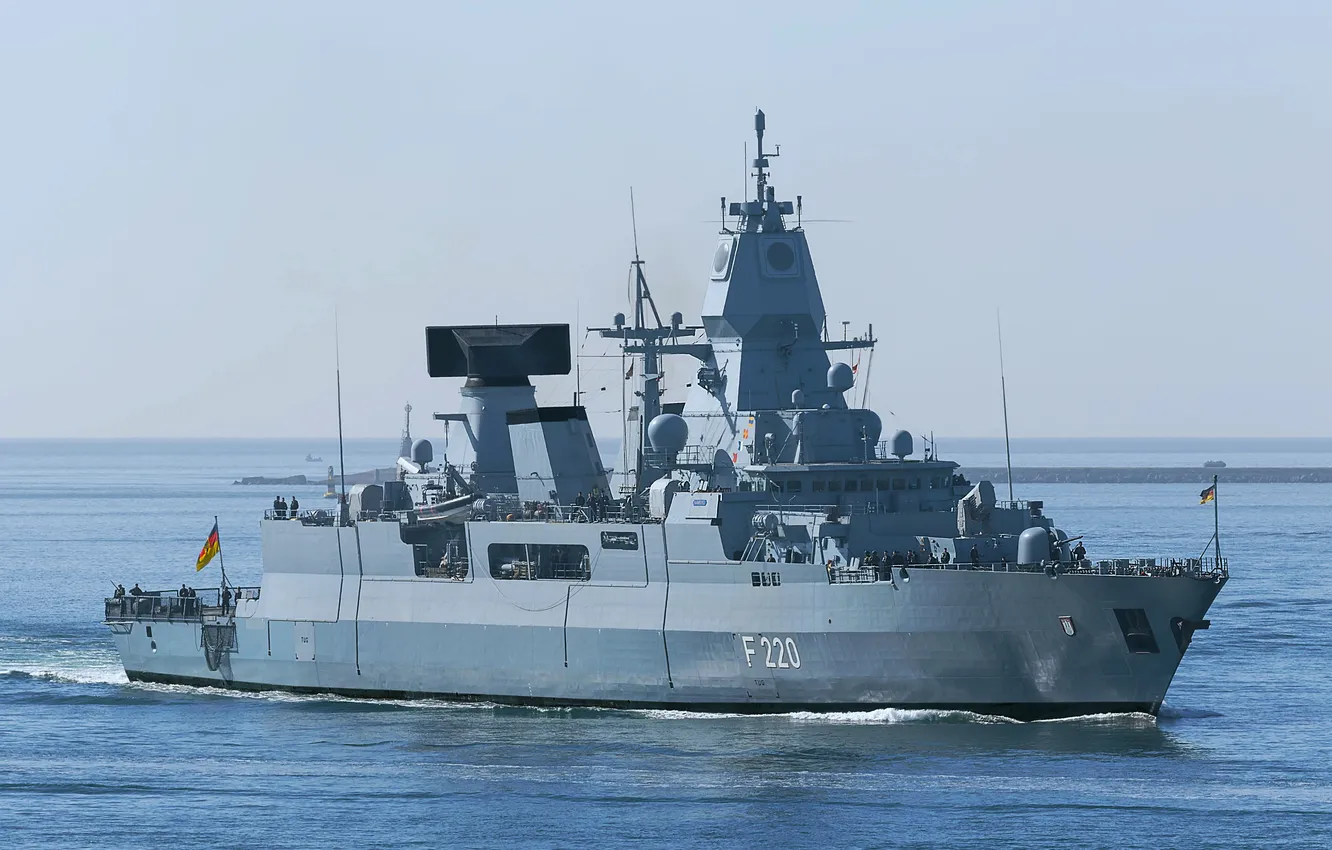 Wallpaper frigate, The German Navy, FGS Hamburg for mobile and desktop ...