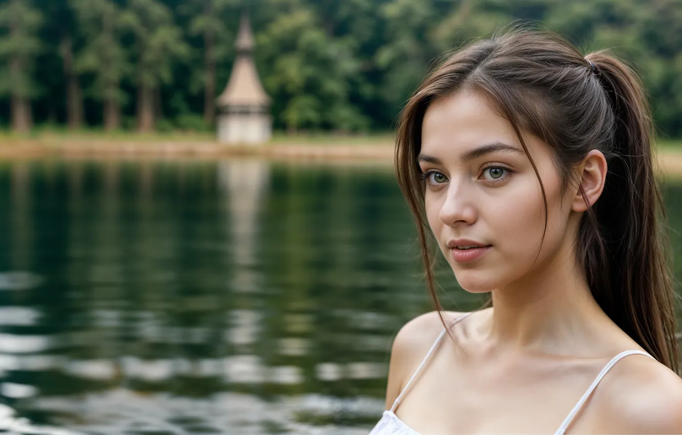 Wallpaper look, girl, lake, beautiful, on the lake for mobile and ...