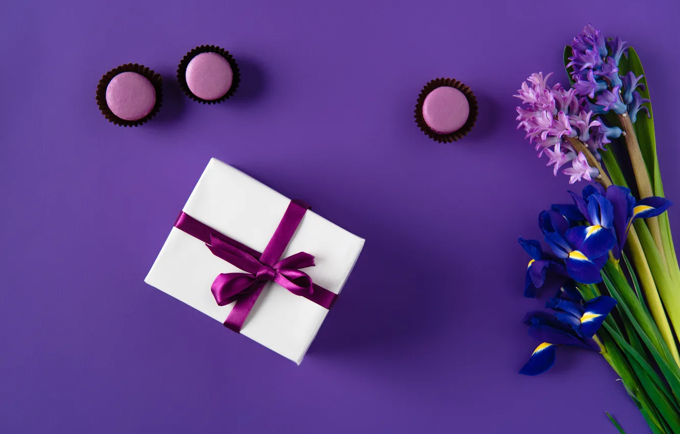 Wallpaper flowers, holiday, gift, tape, cake, bow for mobile and ...