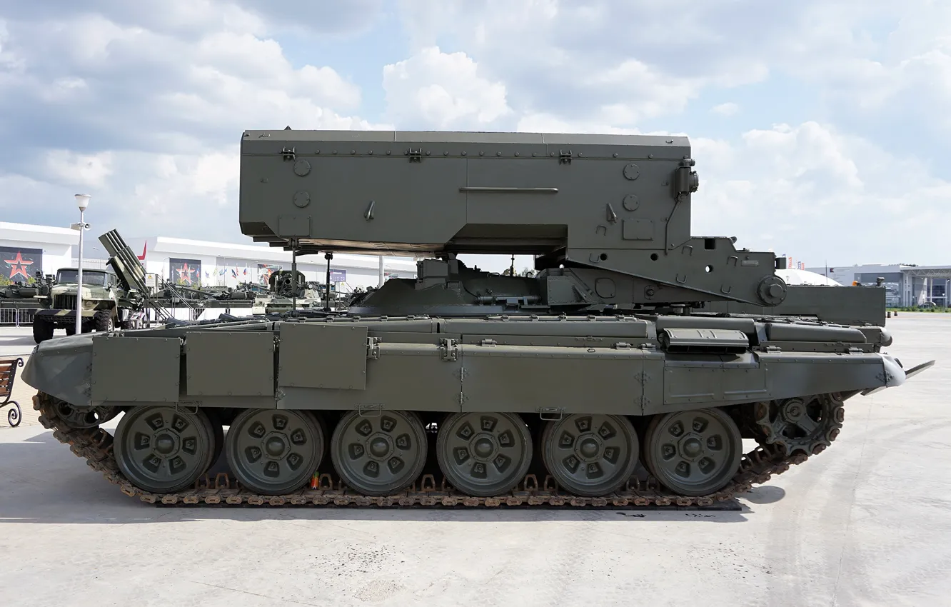 Wallpaper war machine, TOS-1, The Russian Army, Sun, exhibition of ...