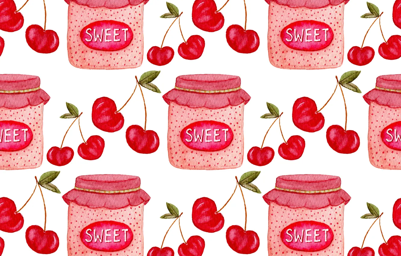 Wallpaper cherry, background, texture, jam for mobile and desktop ...