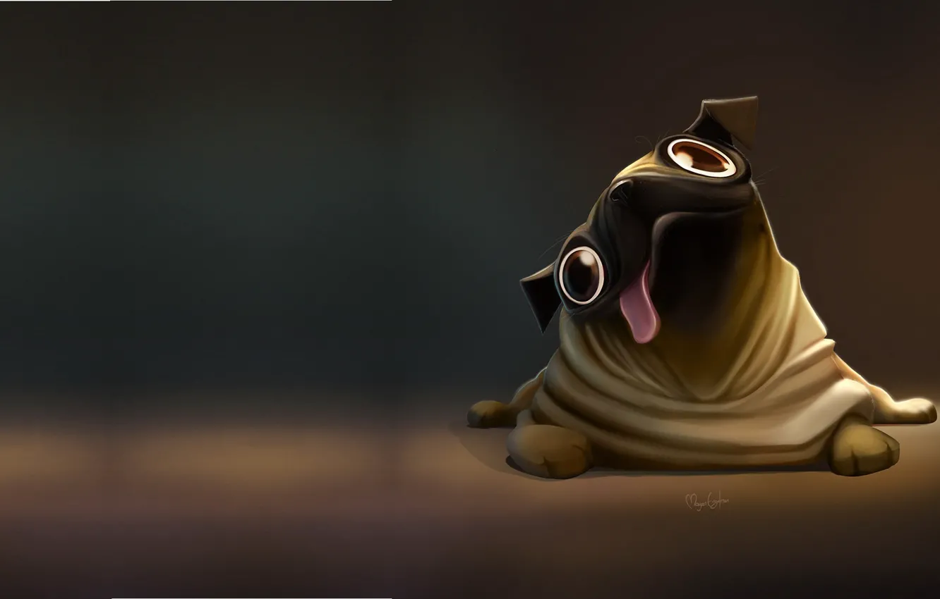 Wallpaper mood, art, pug, dog, the Mayan engelma, Stuffy Pug for mobile ...