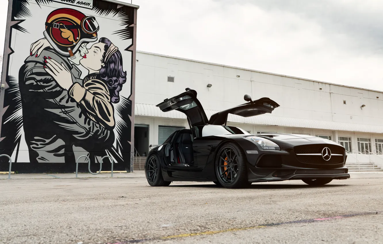 Wallpaper Mercedes-Benz, Mercedes, SLS AMG, graffiti, Open Doors for ...