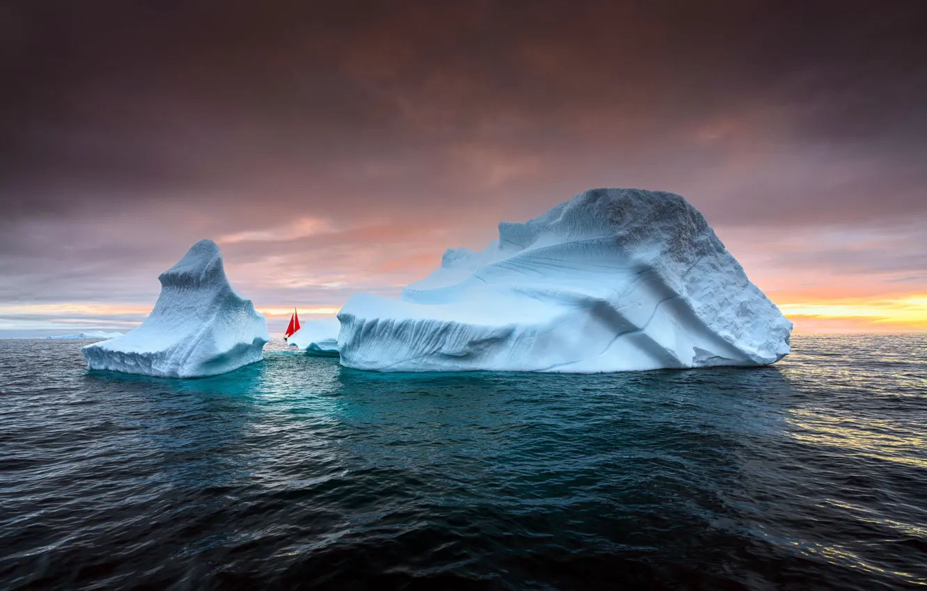 Wallpaper sea, sailboat, Aisberg for mobile and desktop, section ...