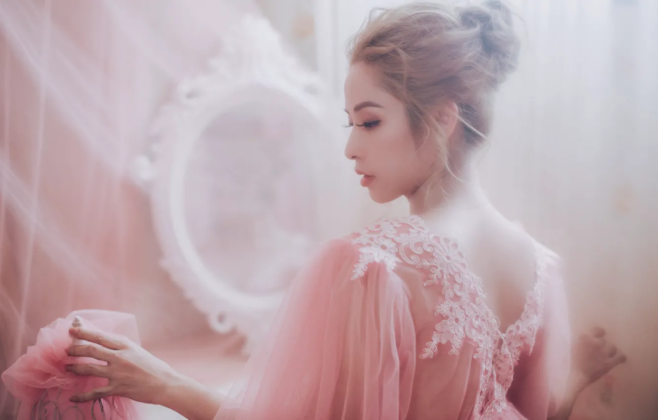 Wallpaper girl, back, haze, Asian, Noxics Image for mobile and desktop ...