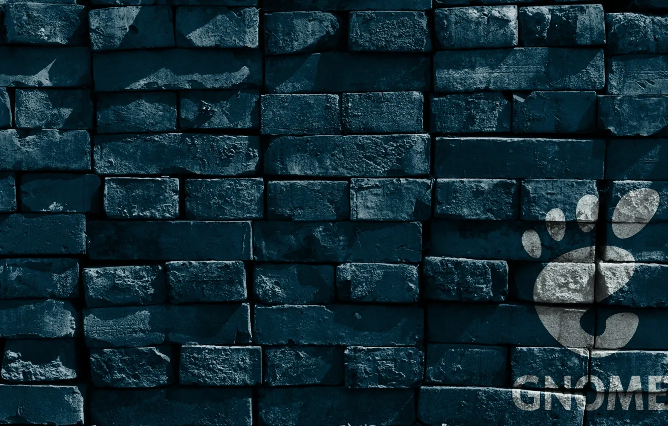 Wallpaper Linux, texture, bricks, Gnome, hi-tech, operating system ...