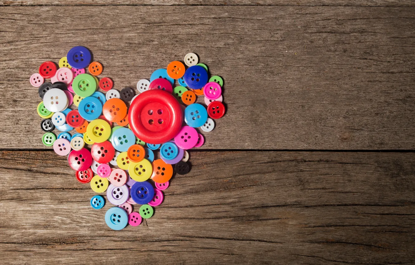 Wallpaper love, heart, buttons, love, heart, wood, romantic, buttons ...