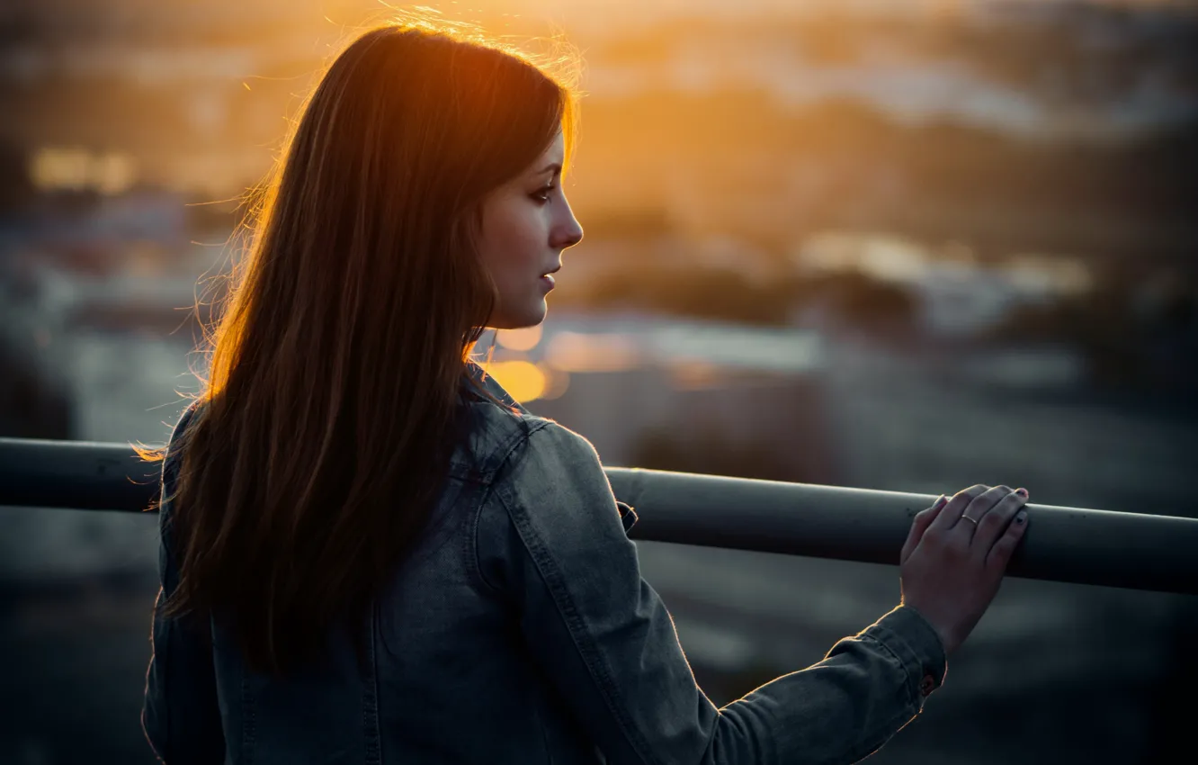 Wallpaper city, light, girl, fashion, dress, sunset, young, evening for ...