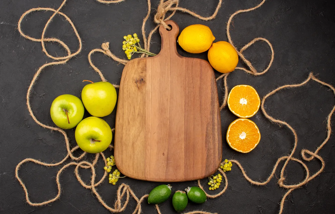 Wallpaper lemon, apples, orange for mobile and desktop, section еда ...