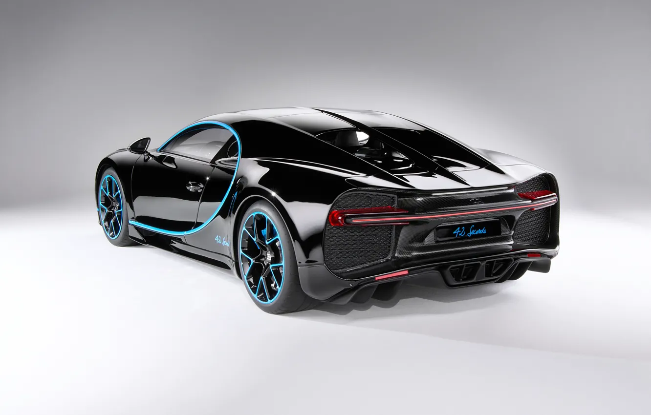 Wallpaper background, black, art, rear view, hypercar, Bugatti Chiron ...