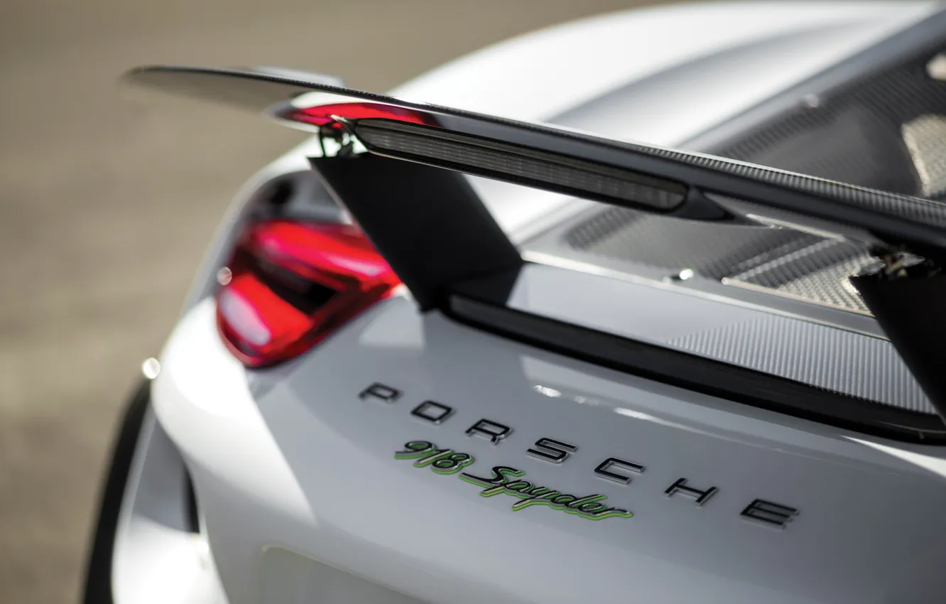 Wallpaper Porsche, 918, rear, badge, Porsche 918 Spyder Weissach ...