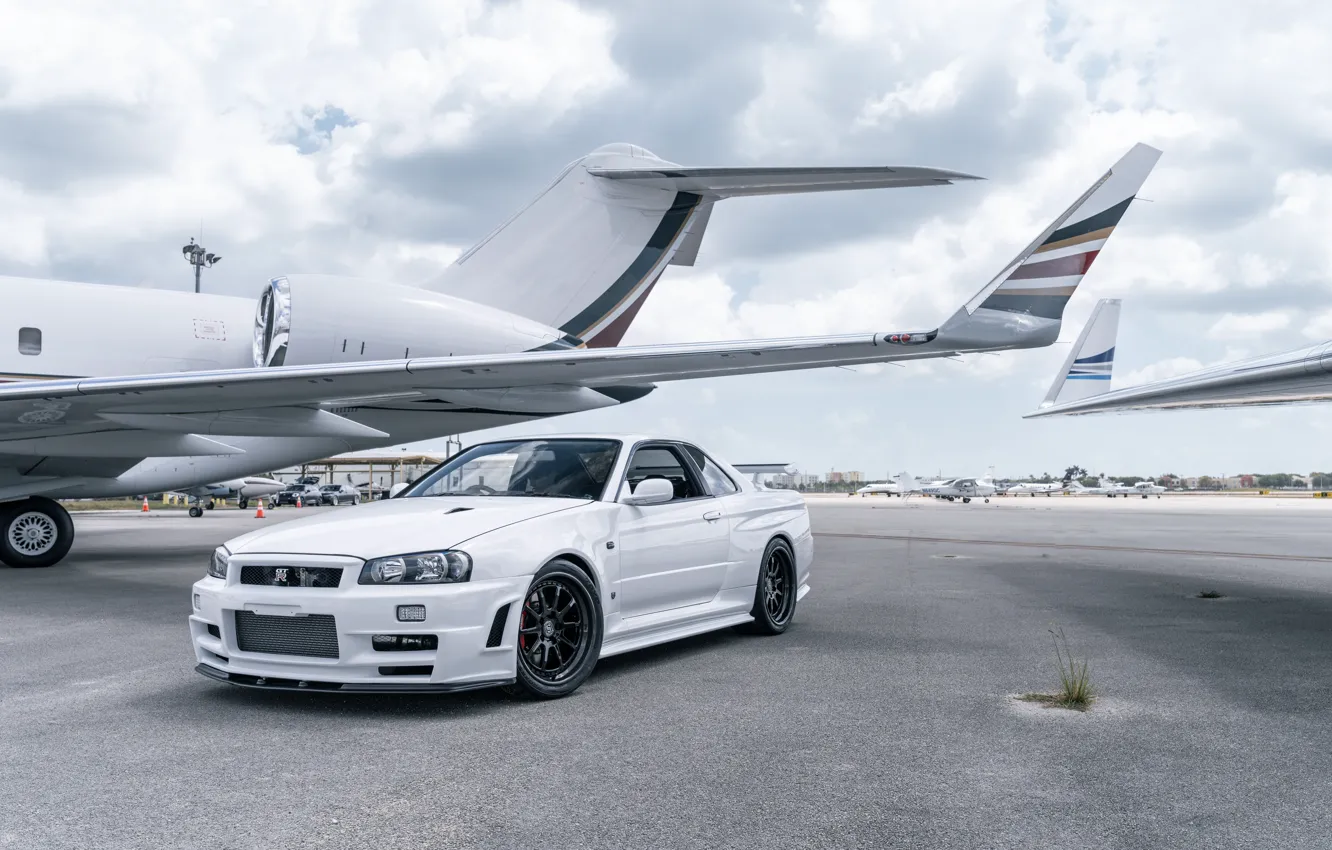 Wallpaper GT-R, White, R34, V-Spec for mobile and desktop, section ...