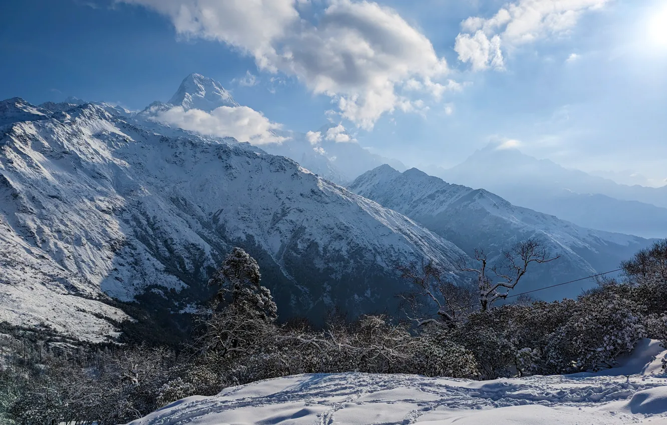 Wallpaper mountains, Nepal, snow-capped mountains, Nepal, Pixel 7 pro ...