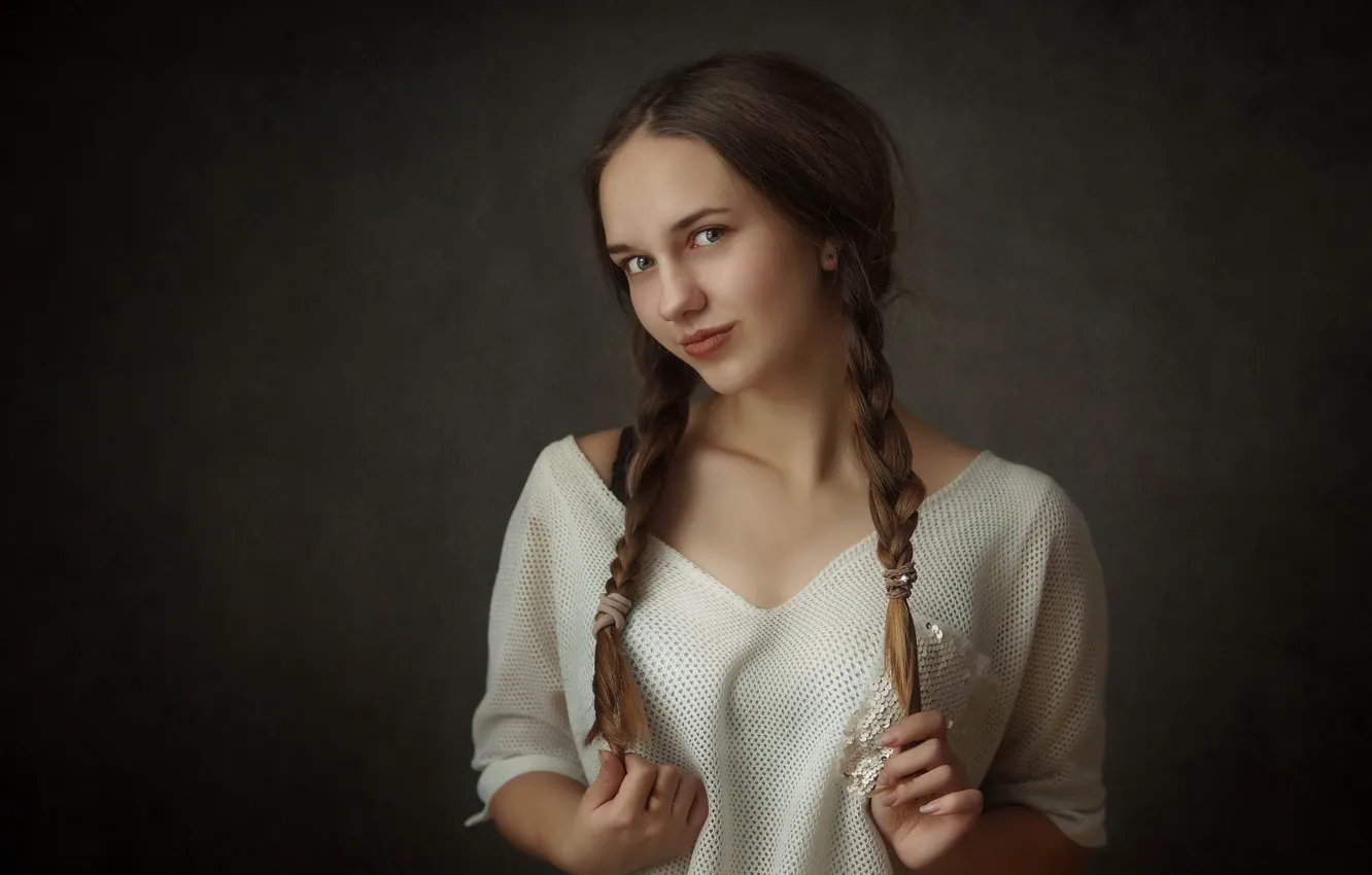 Wallpaper smile, Anna, braids, retouching, Ilya * Filimoshin for mobile ...