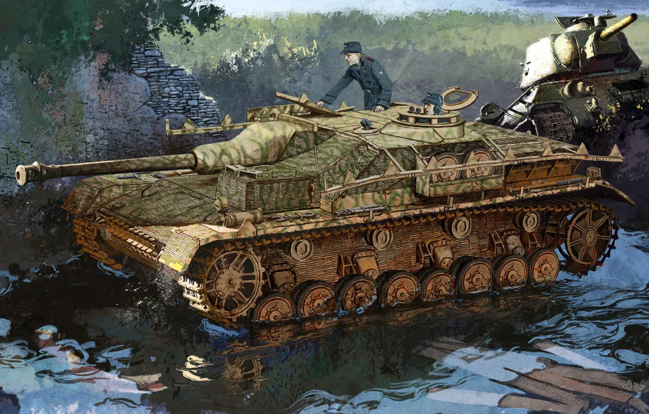 Wallpaper figure, art, Sturmgeschütz IV, StuG IV, Early Production ...