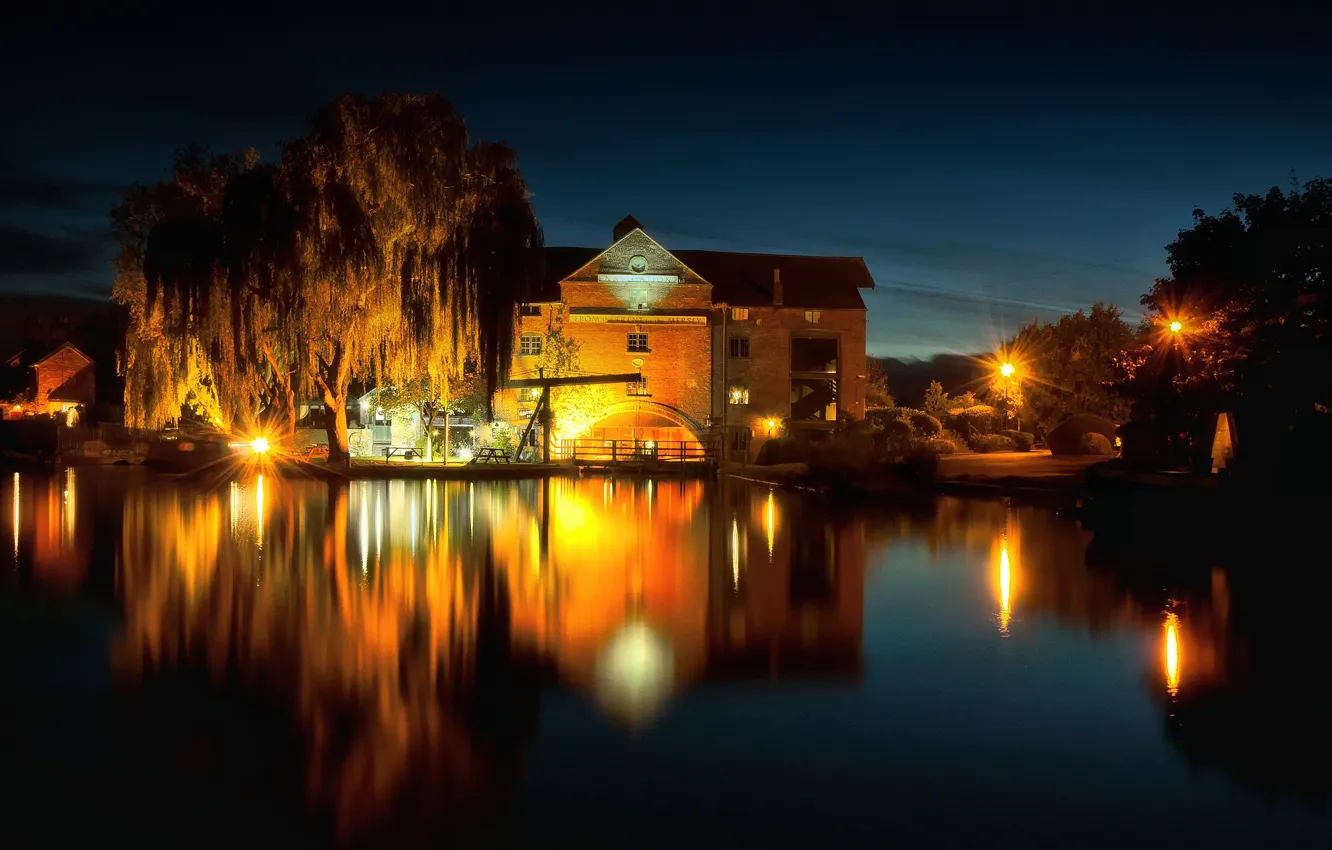 Wallpaper night, lights, England, home, Shardlow for mobile and desktop ...