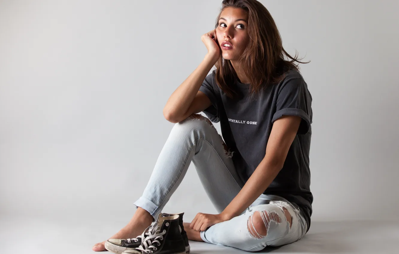 Wallpaper pose, sneakers, jeans, Allie images for desktop, section ...