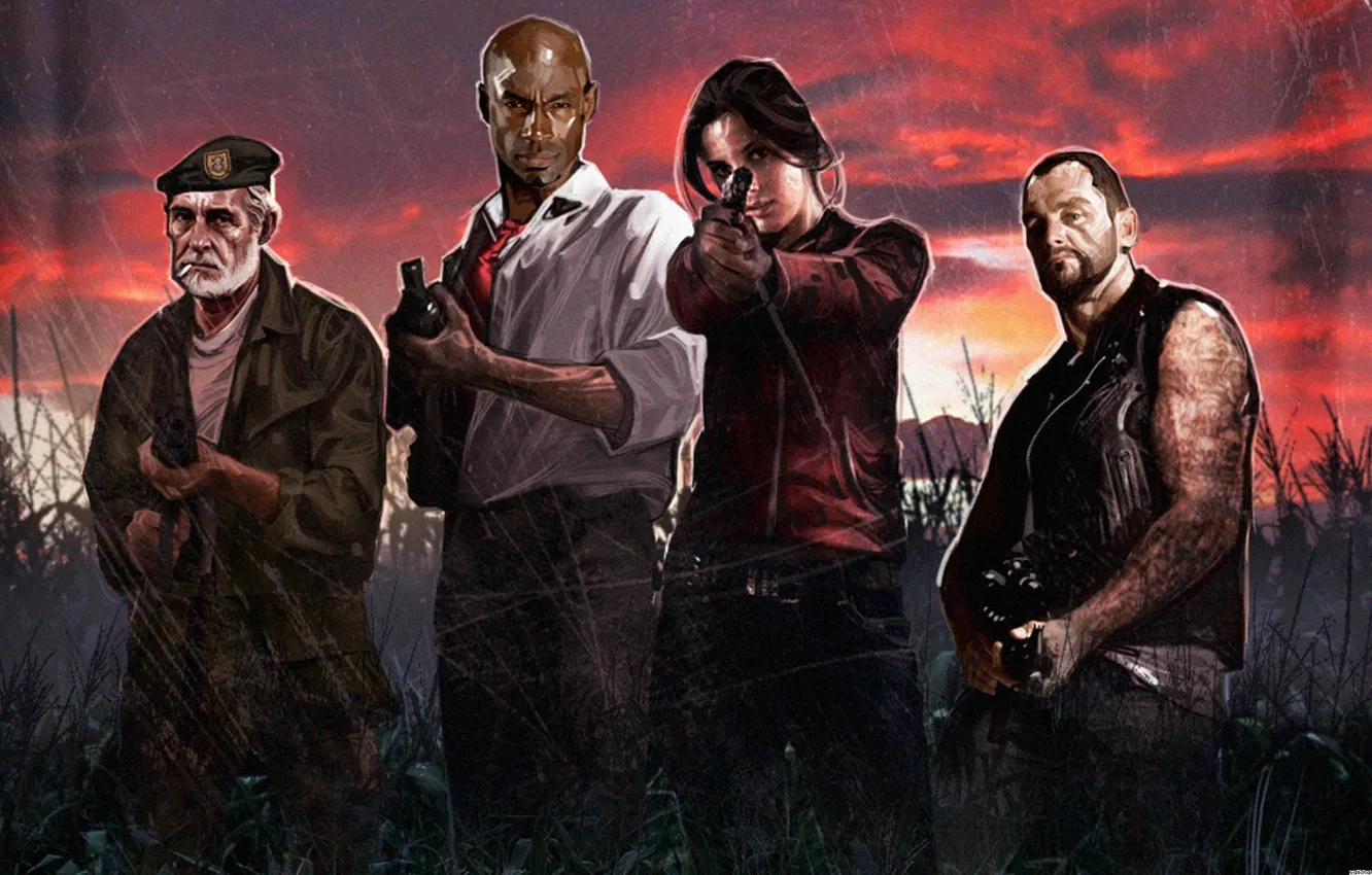 Wallpaper left 4 dead, Louis, Francis, blood harvest, l4d, Zoe, beat ...