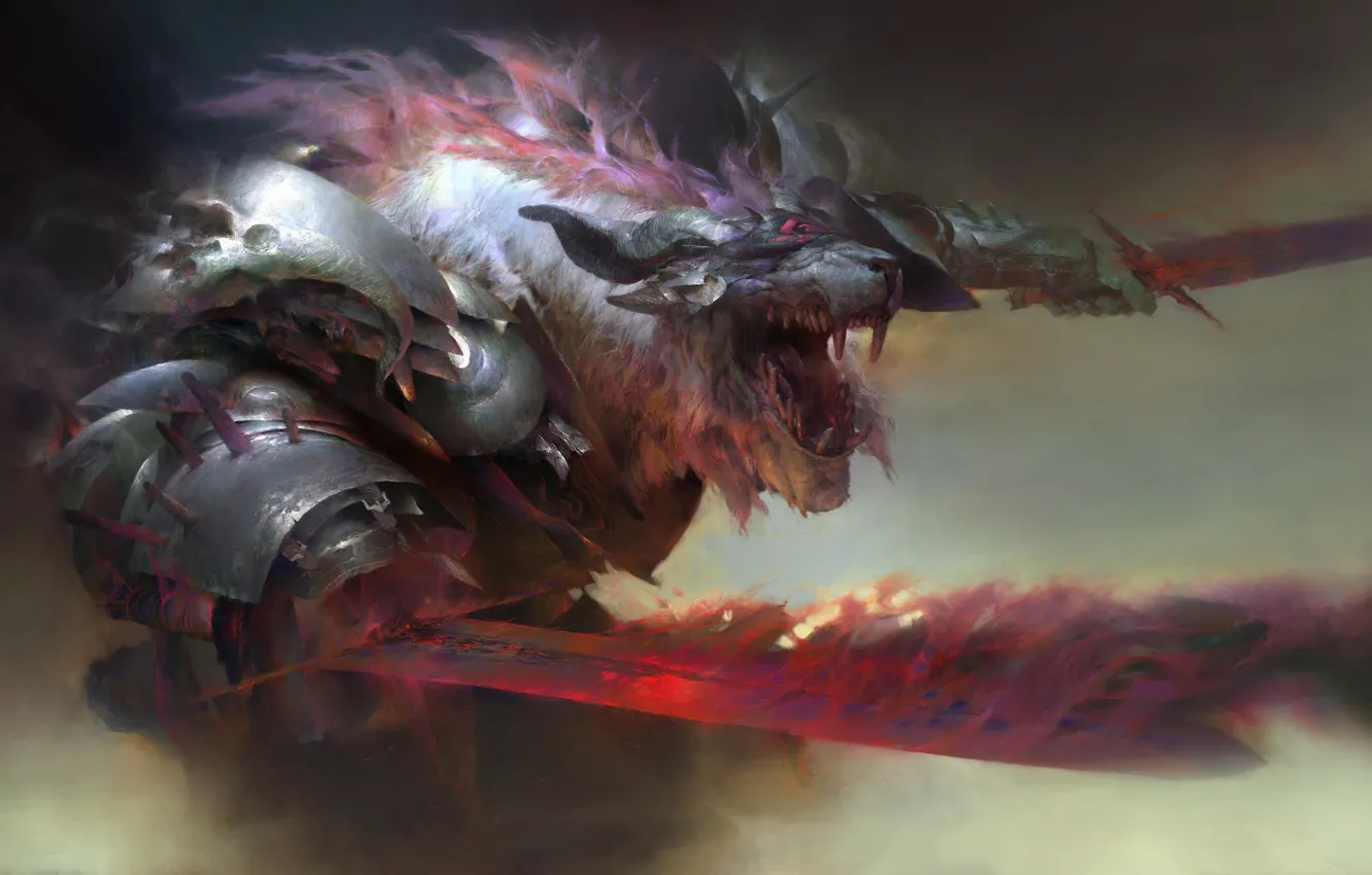 Wallpaper weapons, monster, sword, monster, Guild Wars 2, monster, open ...