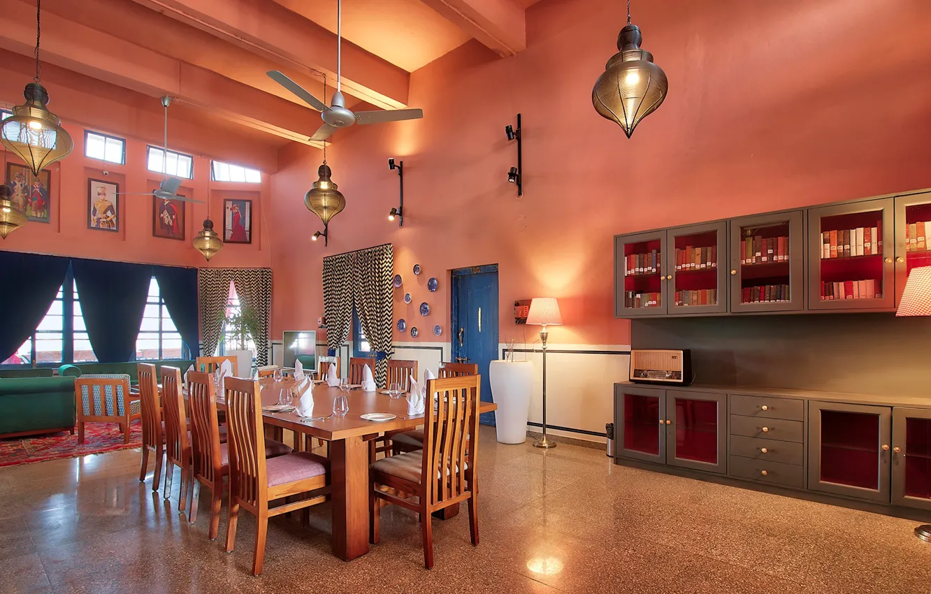 Wallpaper Villa, interior, living room, dining room, house Rajasthan's ...