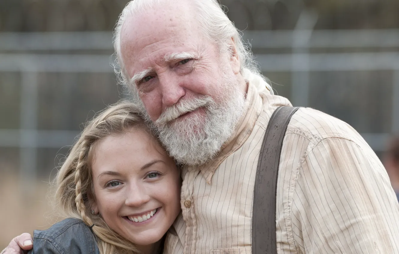 Wallpaper actors, smile, The Walking Dead, Emily Kinney, Scott Wilson ...