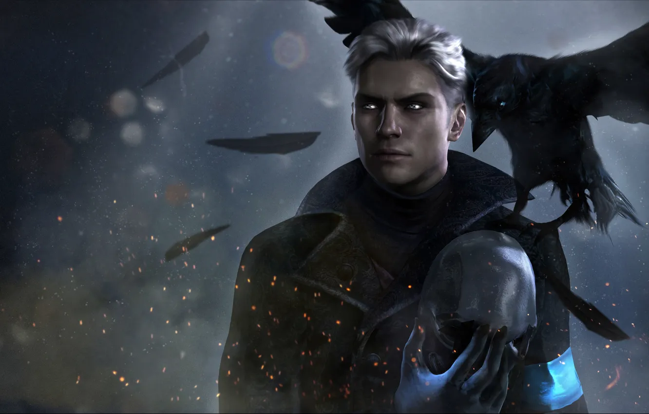 Wallpaper mask, demon, male, guy, Raven, crow, devil may cry, capcom ...