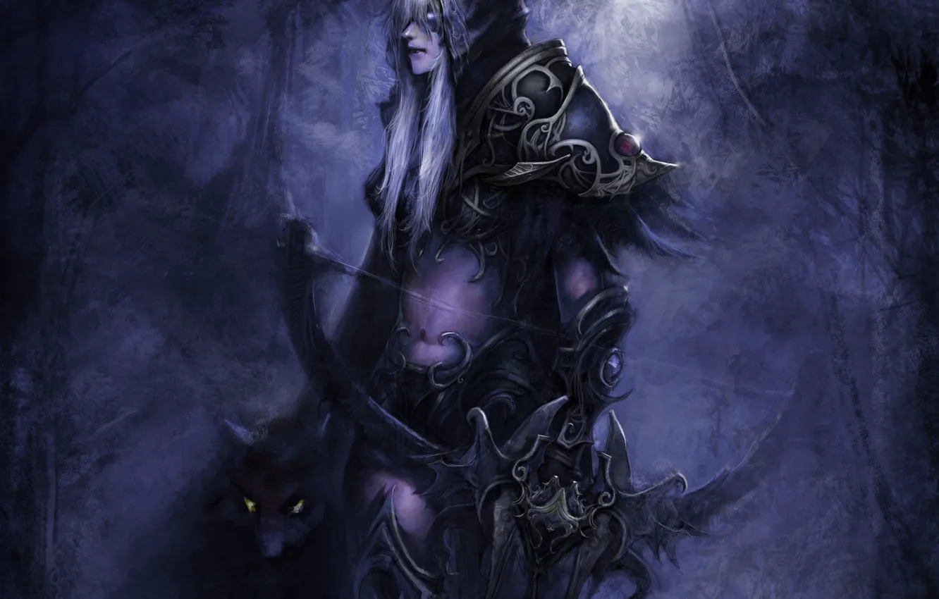 Wallpaper animal, armor, bow, hood, WoW, World of Warcraft, elf images ...