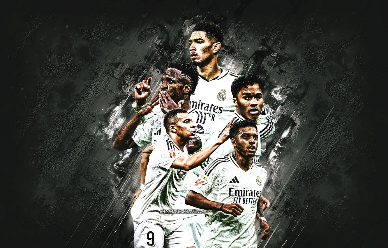 Wallpaper football, soccer, Real Madrid CF, RealMadrid, Kylian Mbappe, Rodrygo Goes, Vinicius ...