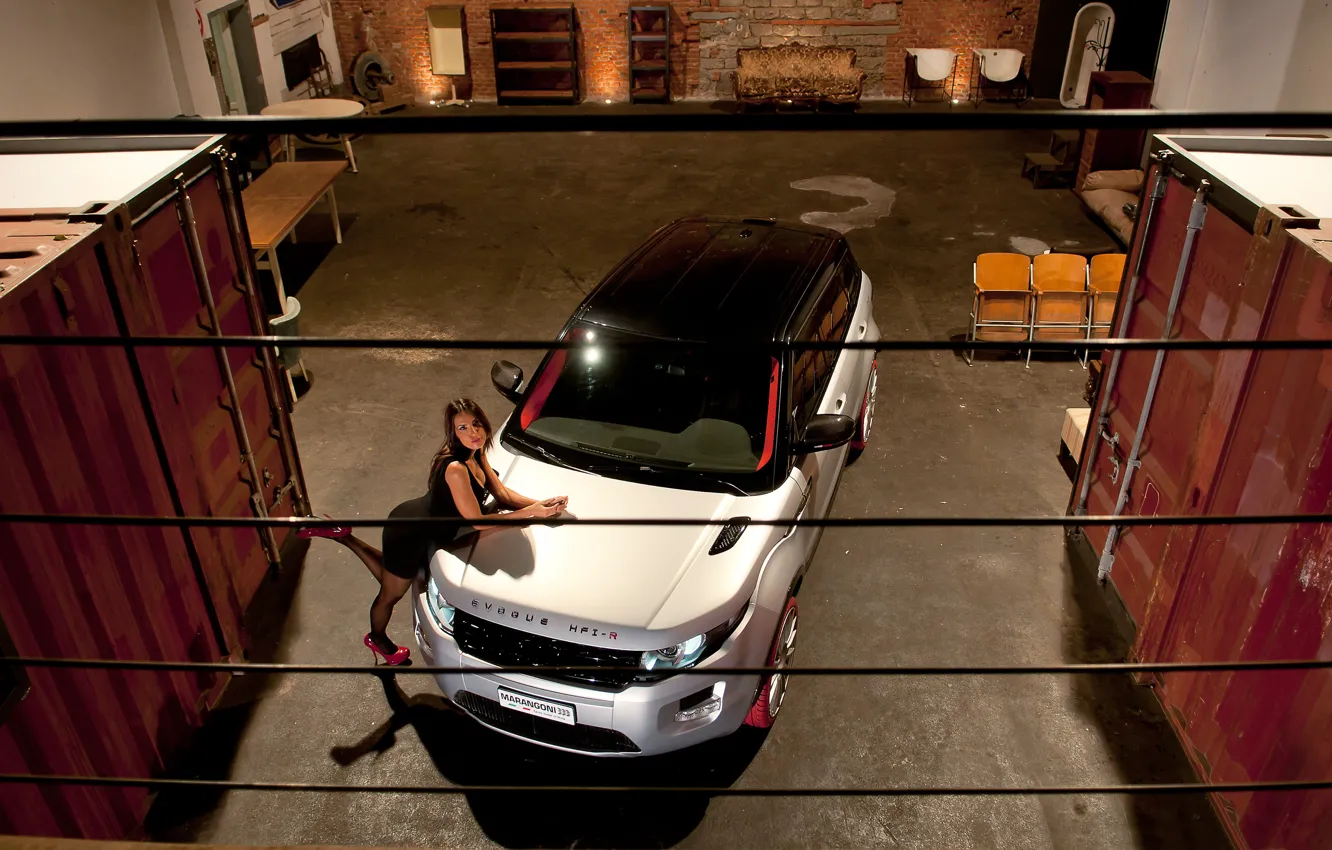 Wallpaper auto, look, girl, dress, Land Rover, Erotic, colored tires ...