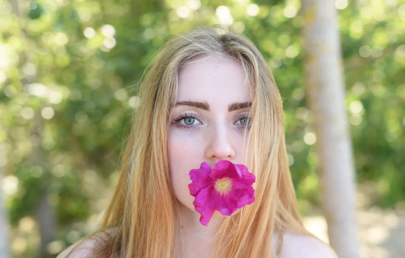 Wallpaper flower, eyes, look, hair, Lena Flora for mobile and desktop ...