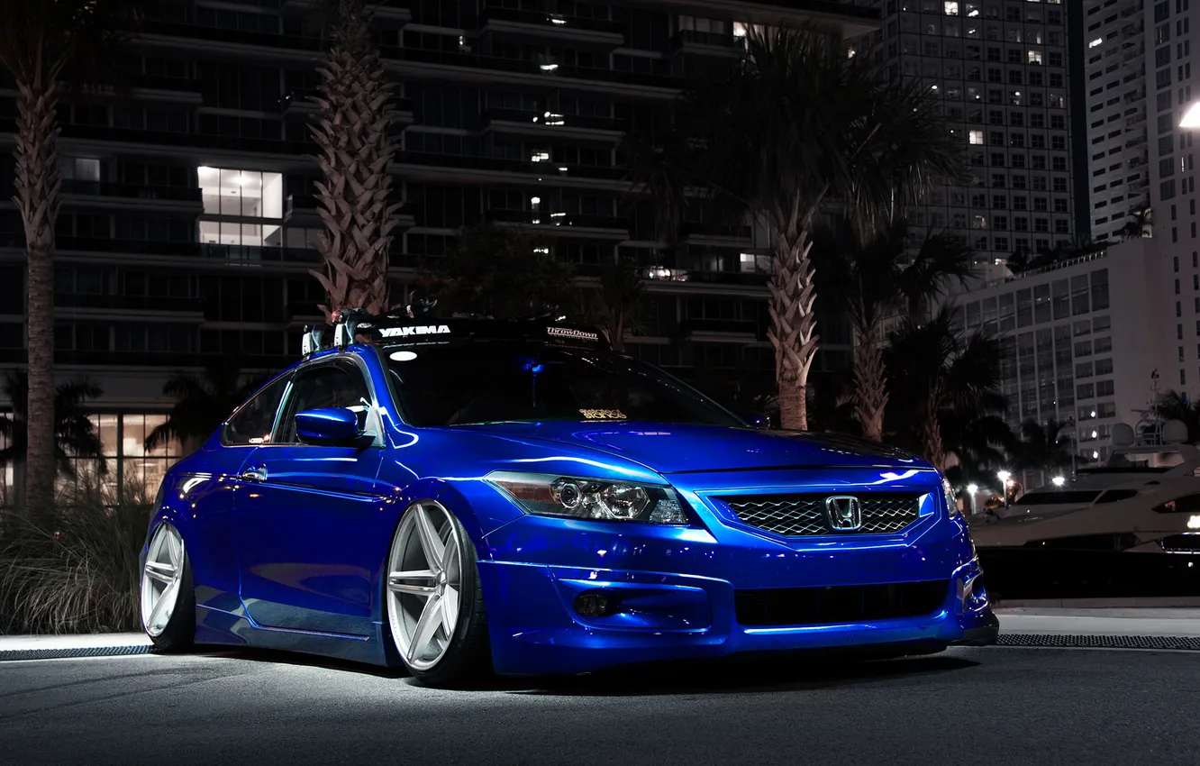 Wallpaper machine, auto, night, tuning, Honda, Accord, suspension for ...