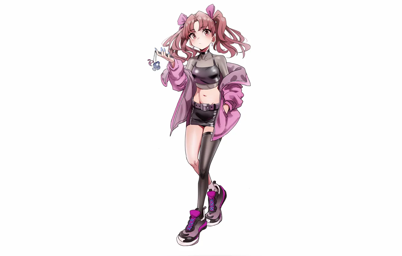 Wallpaper Girl Sexy Blouse Thighhighs Red Hair Long Hair Anime Beautiful For Mobile And 