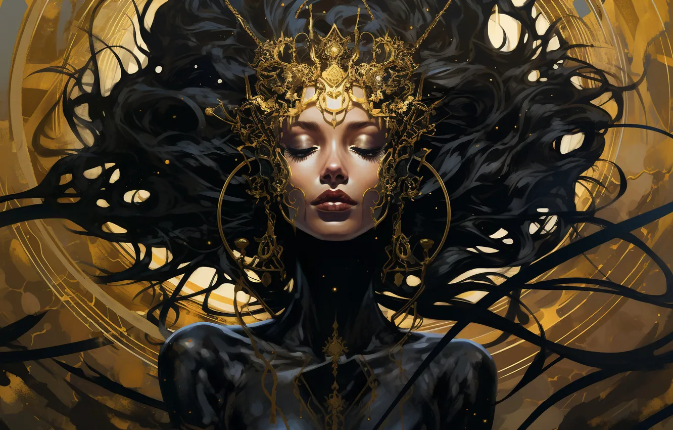 Wallpaper girl, composition, digital painting, digital art, AI art, The ...