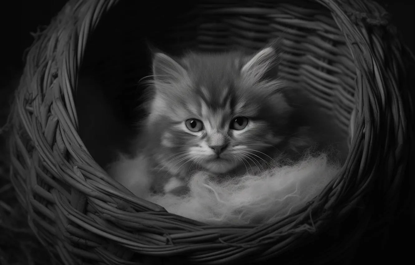 Wallpaper cat, look, pose, kitty, face, AI art, neural network for ...