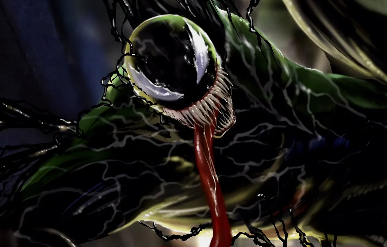 Wallpaper language, eyes, black, mouth, claws, Venom, Venom, symbiote ...