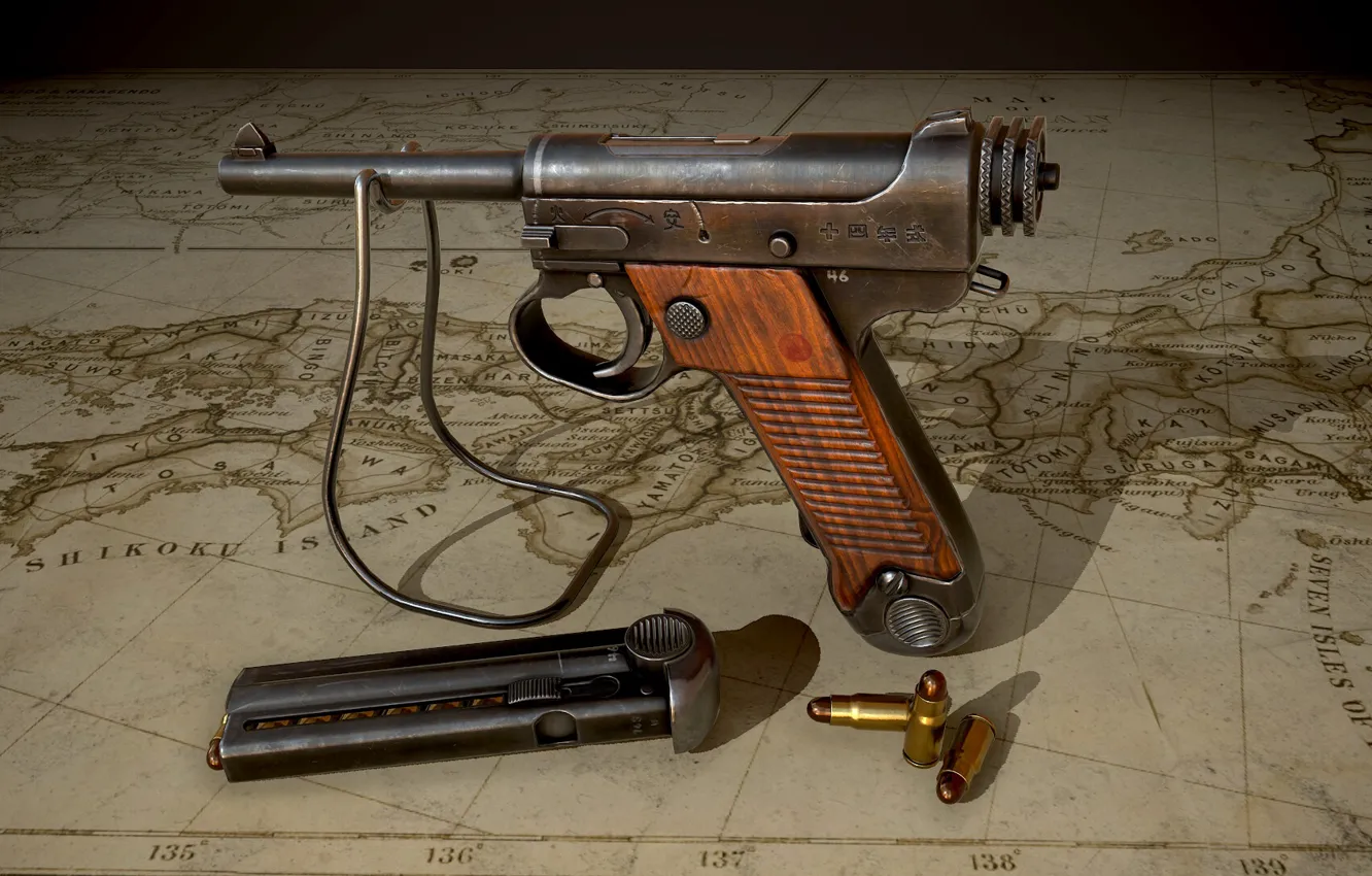 Wallpaper Japan, Self-loading pistol, Nambu Type 14 for mobile and ...