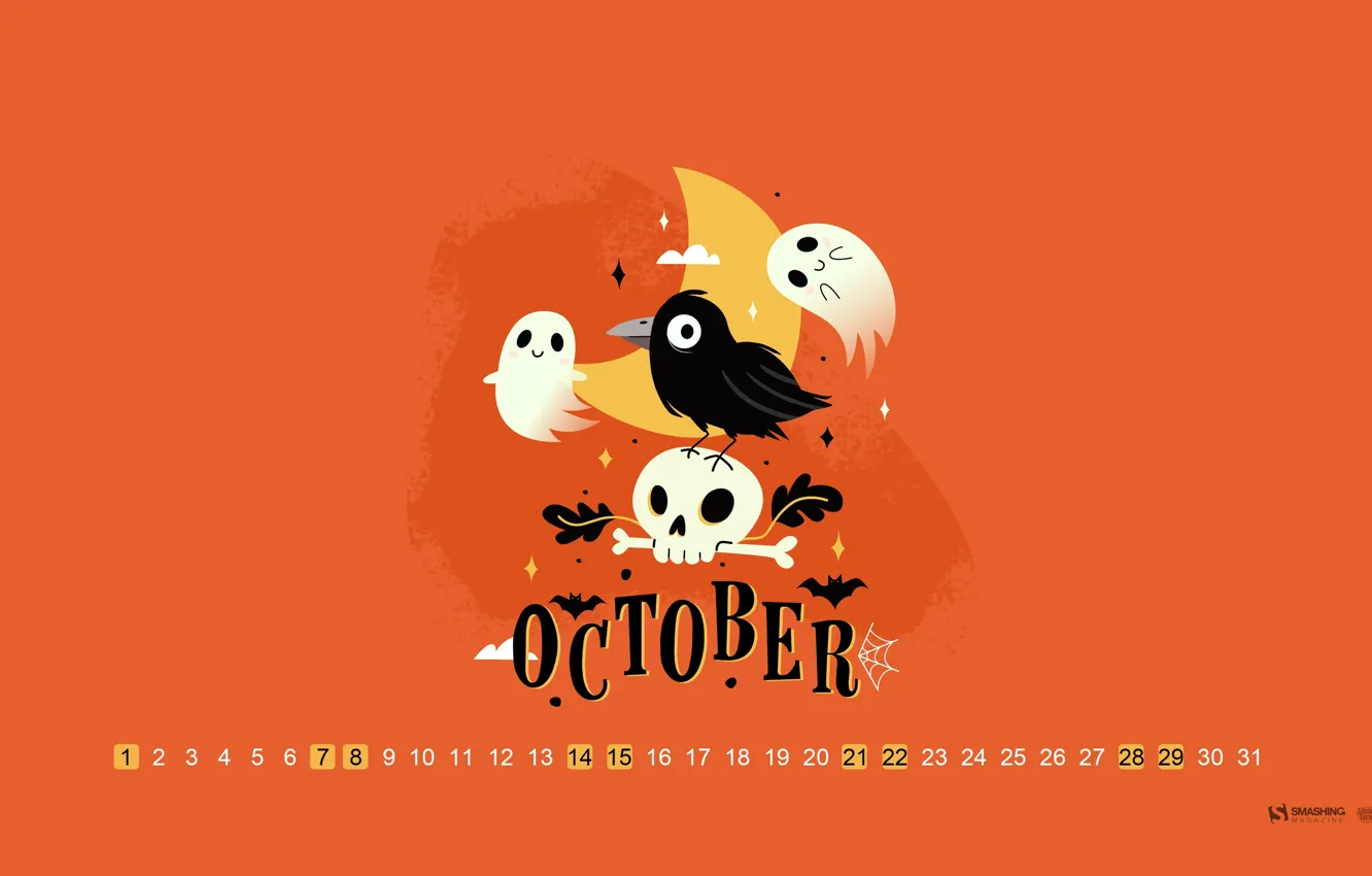 Wallpaper Calendar, October, October, Calendar, 2023, The Raven and the ...