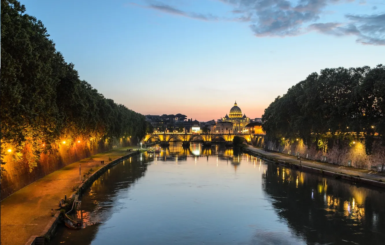 Wallpaper bridge, river, Rome, Italy for mobile and desktop, section ...