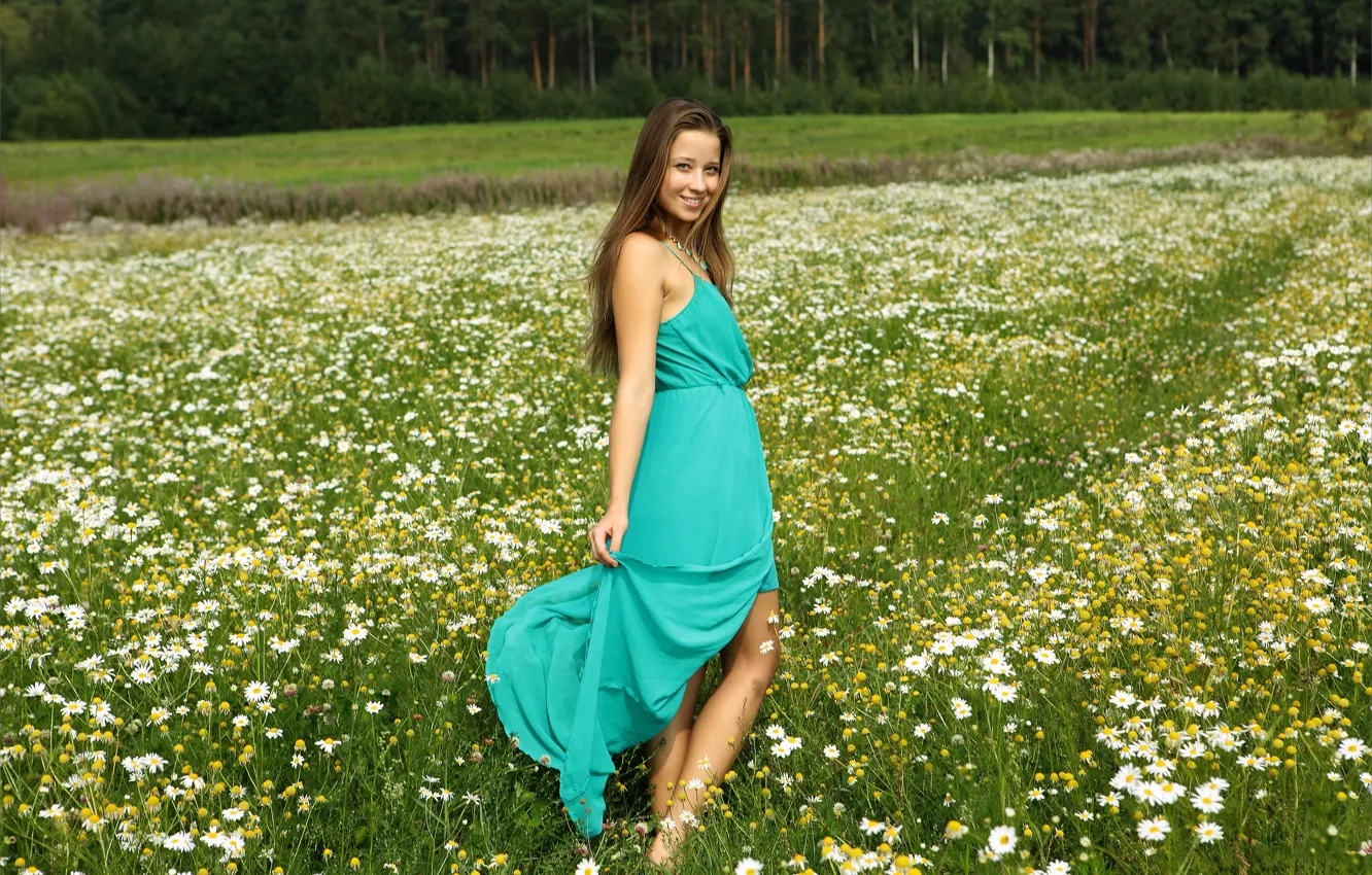Wallpaper Long Hair Field Nature Model Brunette Countryside Gorgeous Posing For Mobile