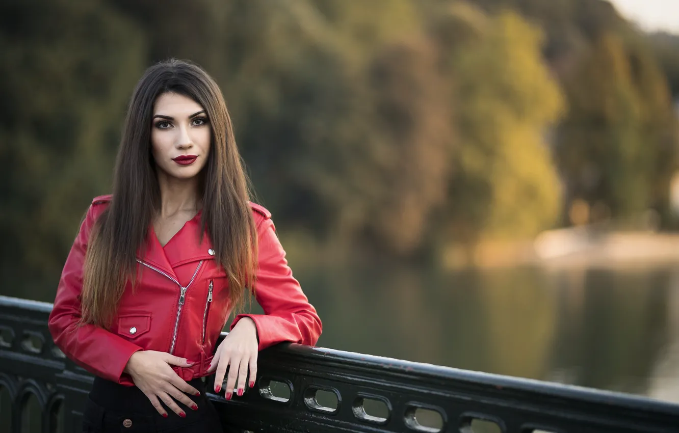 Wallpaper look, face, model, lipstick, jacket, Daniela for mobile and ...