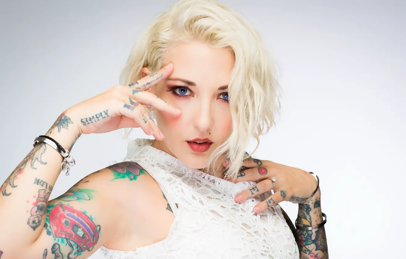 Wallpaper girl, portrait, tattoo for mobile and desktop, section ...