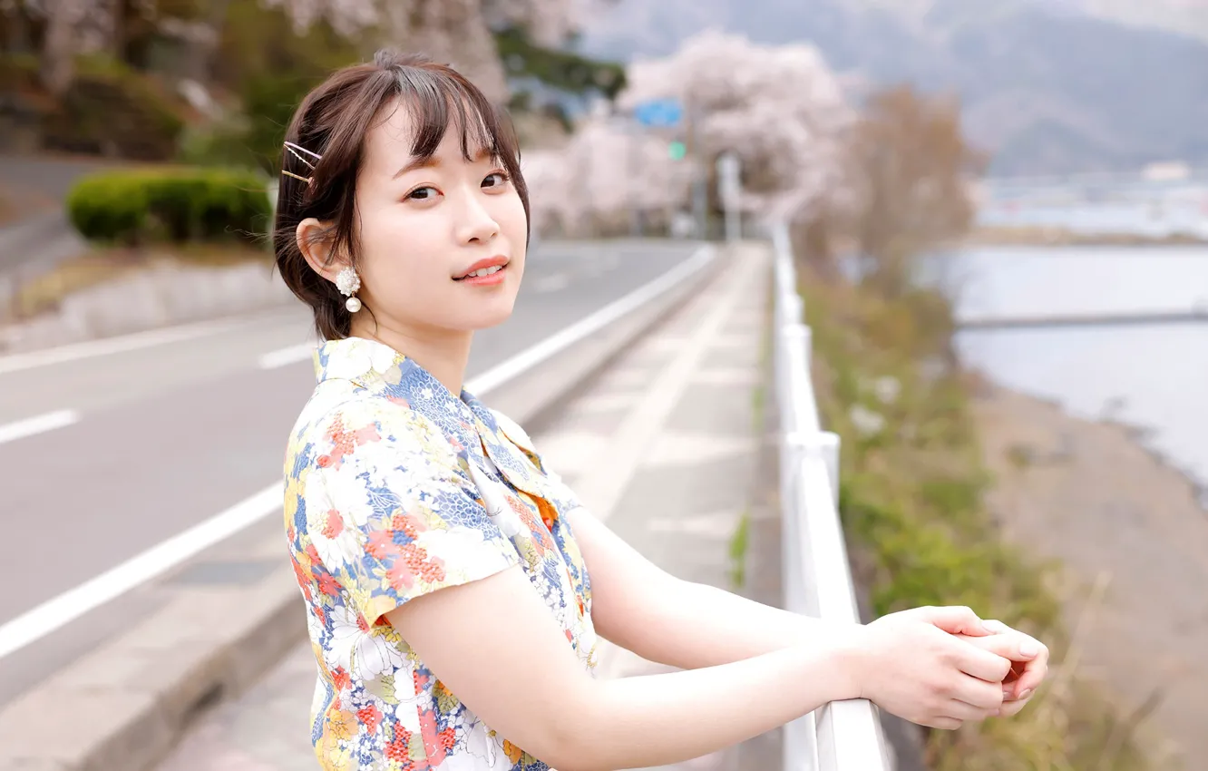 Wallpaper road, woman, model, pretty, japanese, outdoor, Yura Kano for ...