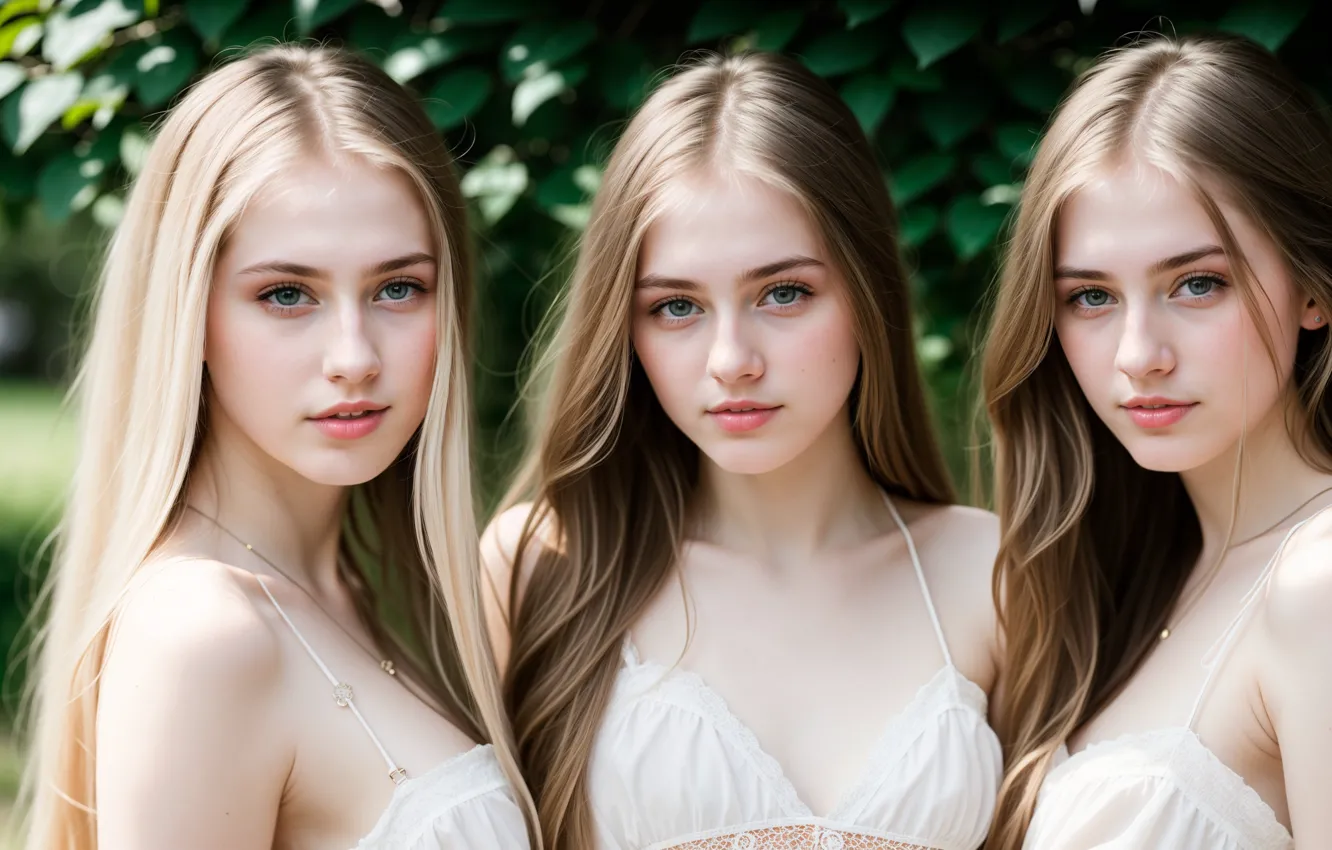 Wallpaper long hair, women, face, hair, brunette, clones, blonde ...