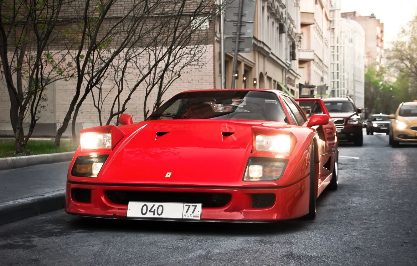 Wallpaper car, Ferrari, Ferrari F40, red car, city for mobile and ...