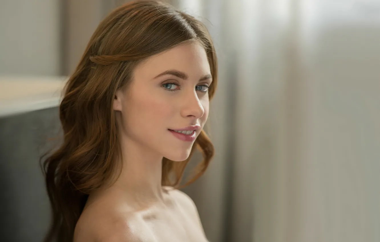 Wallpaper girl, smile, beautiful eyes, Porn Star, Porn Actress, grey eyes, Anya Olsen, Sweet ...